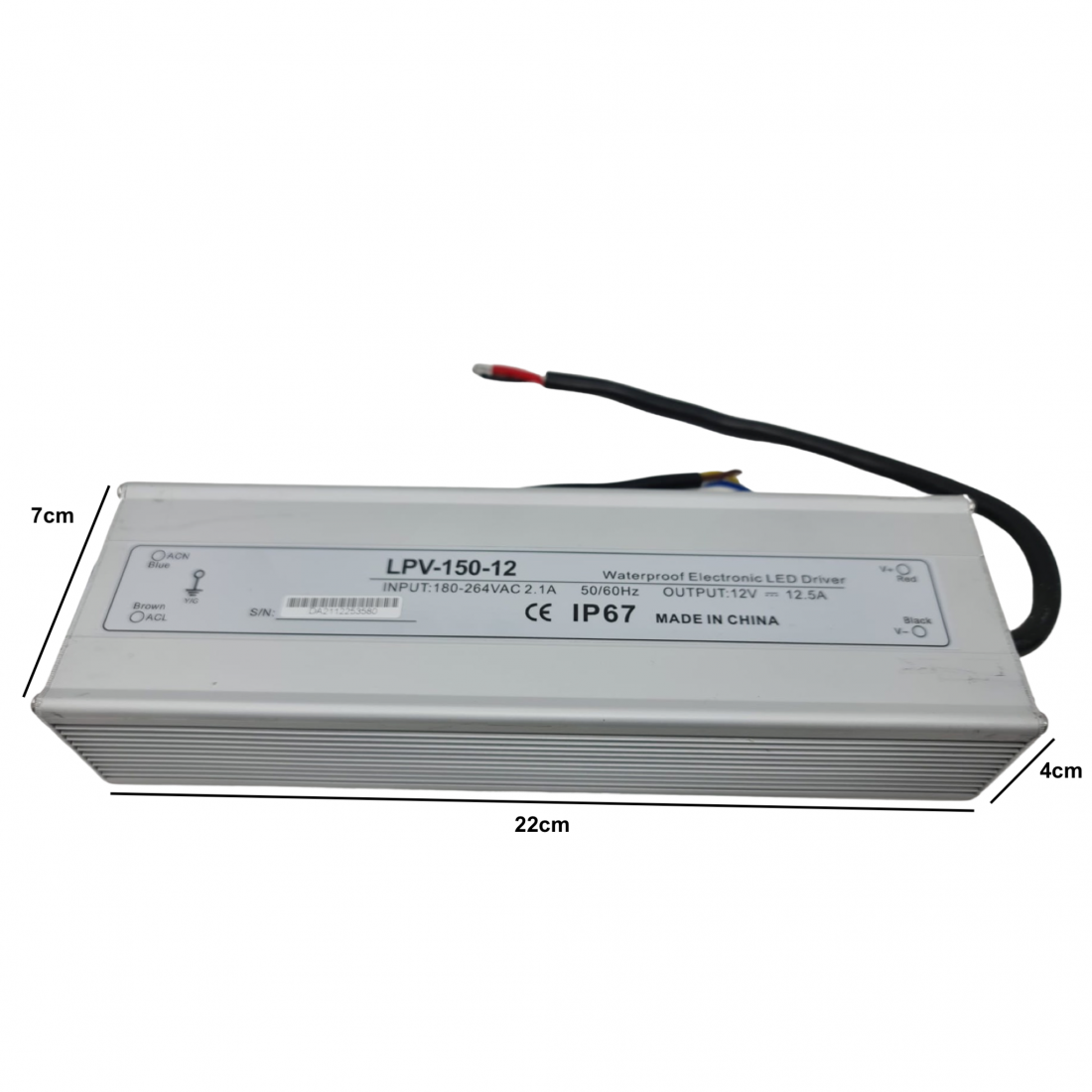 150W LED Driver Constant Voltage Weatherproof Outdoor |12V |IP67
