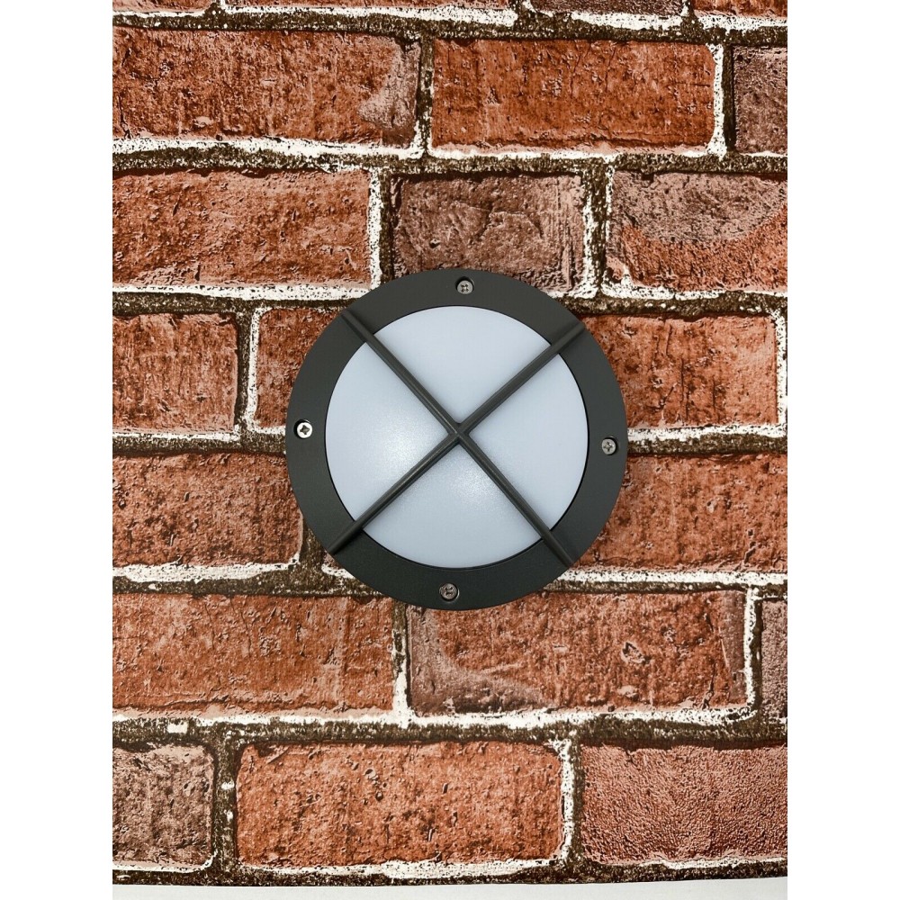 Round Grey Mini Bulkhead Wall Garden Lights Outdoor IP65 ...