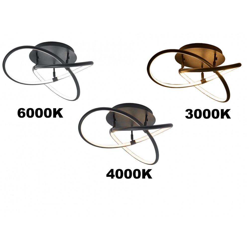 30W Led Matt Black Crossover Round Led Ceiling Light CCT ...