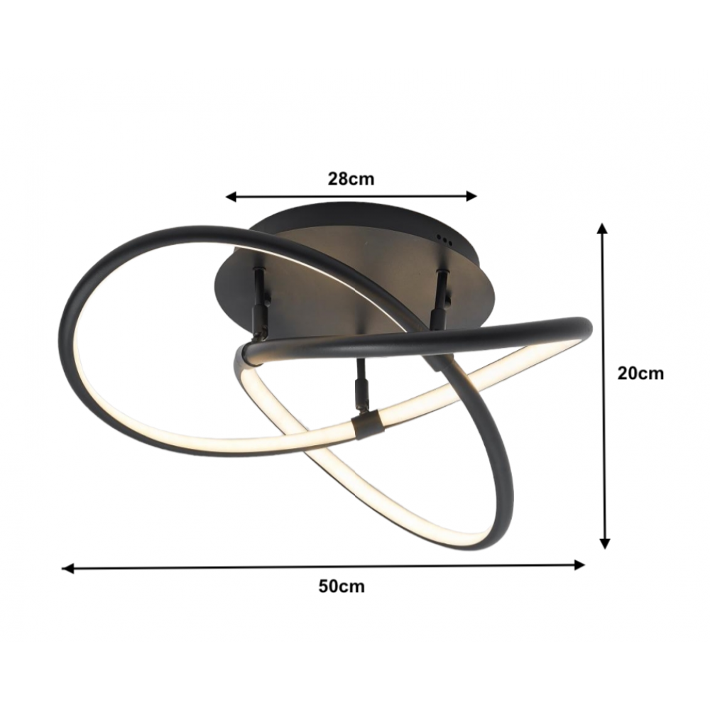 30W Led Matt Black Crossover Round Led Ceiling Light CCT ...