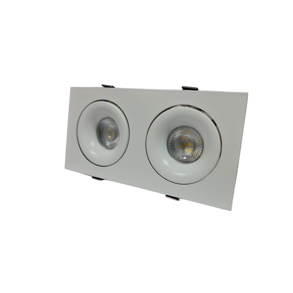 Twin GU10 Recessed 350° Adjustable Tilt Downlight Spotlight