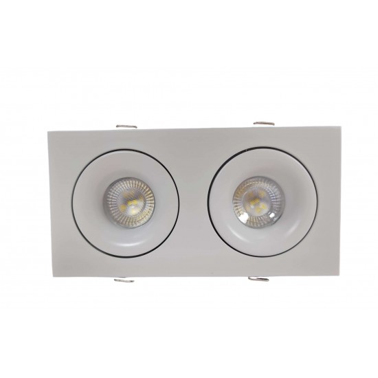 Square Downlight : Twin GU10 Recessed 350° Adjustable Tilt ...