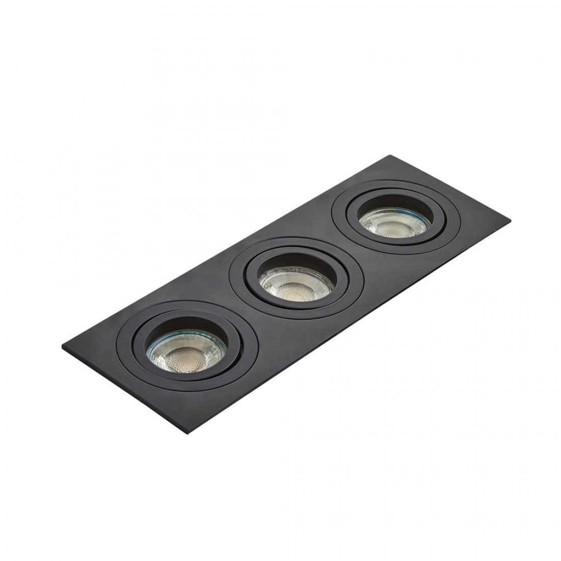 Designer Square Triple GU10 Recessed Downlight Tilt Matt ...