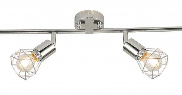 Metal Industrial 4 Way Rotatable Ceiling Cage Light Chrome