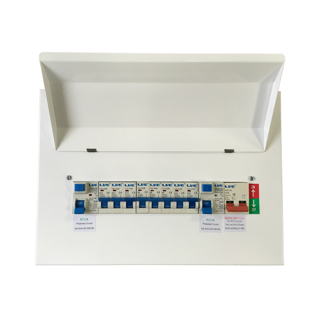 Consumer Units : 14 Module Metal Consumer Unit Twin RCD split ...