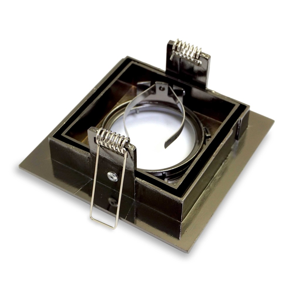Black Chrome Twist Lock Square Downlight Tilted GU10 Spotlight ...