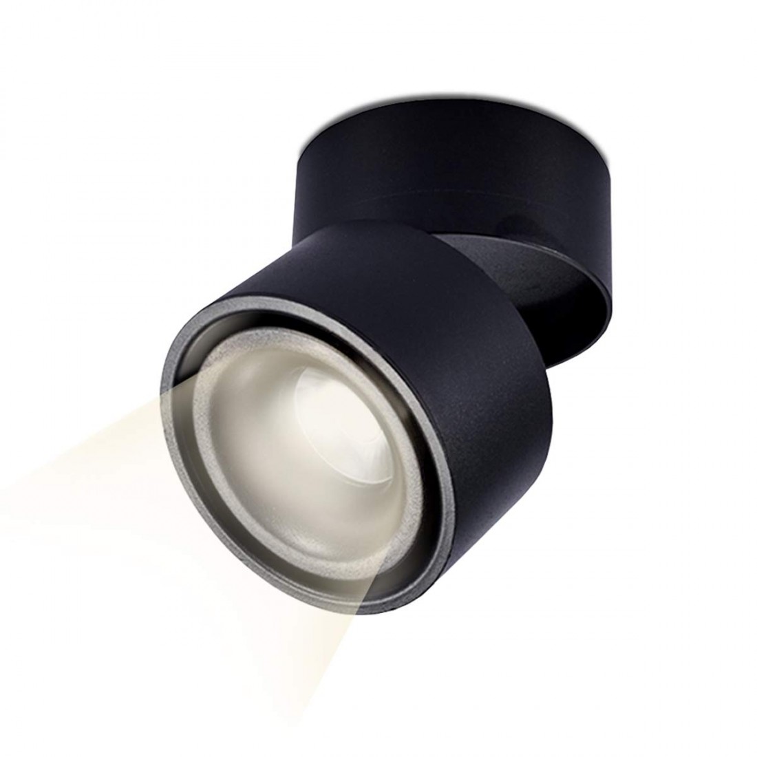 15W LED Ceiling Surface Mount Cylinder Tilt Downlight Black ...