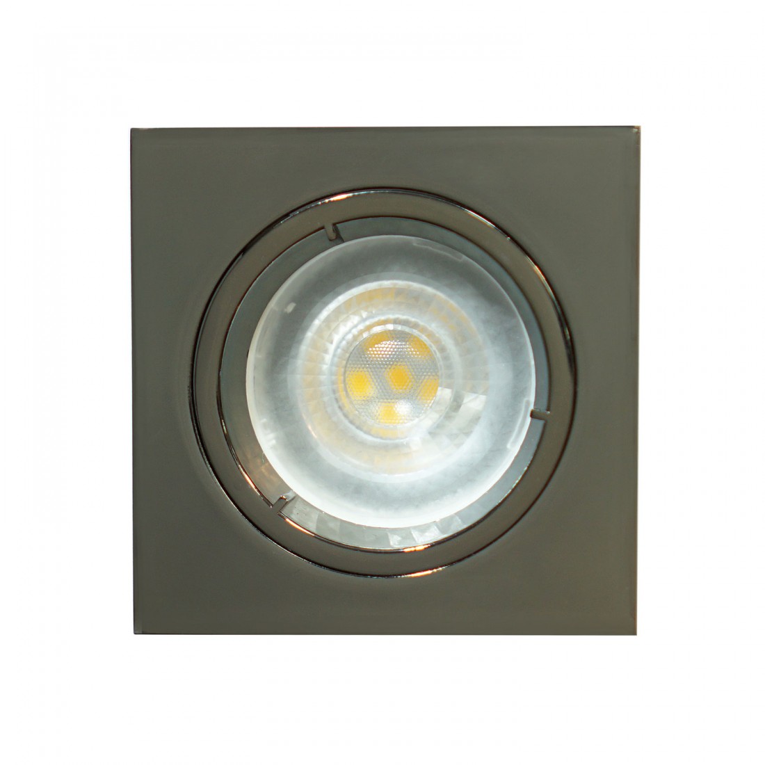 GU10 Square Fixed Recessed Downlight Spotlight Black Chrome