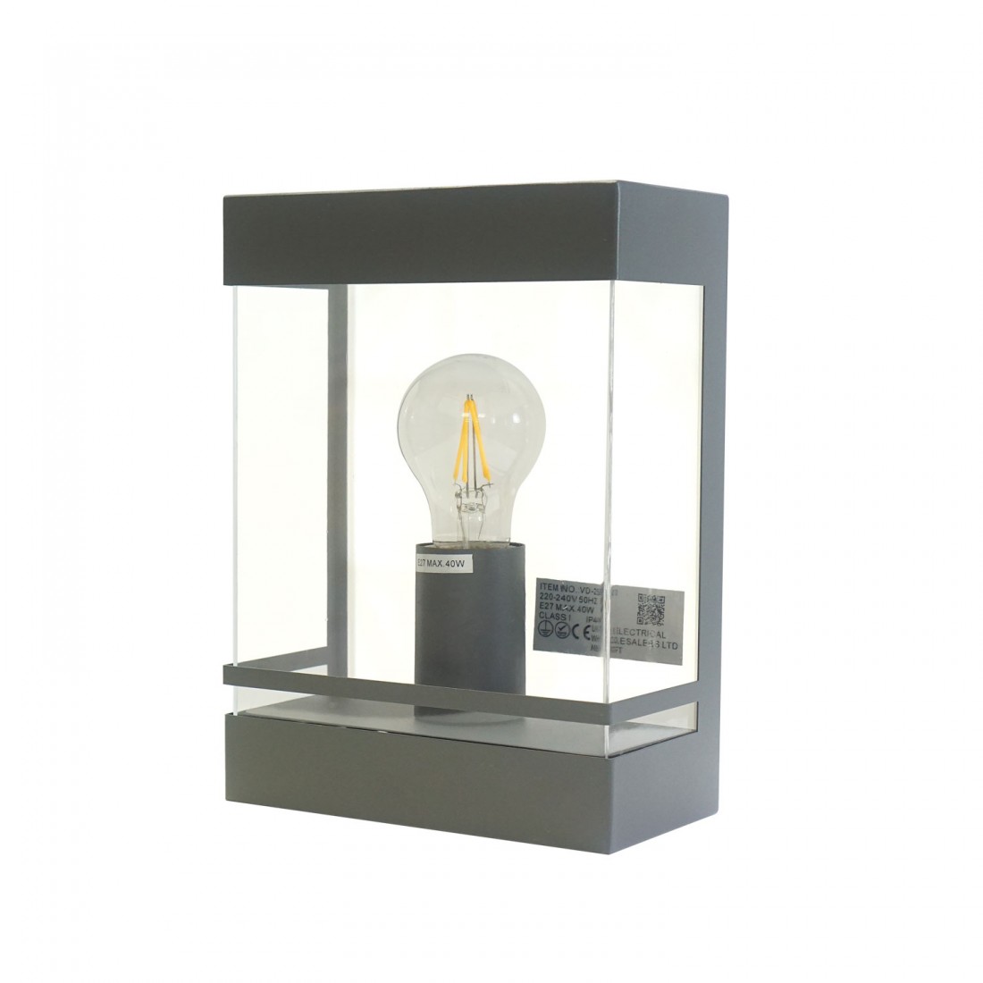 IP44 Outdoor Box Wall Light Lantern Wall Light Glass Stainless ...