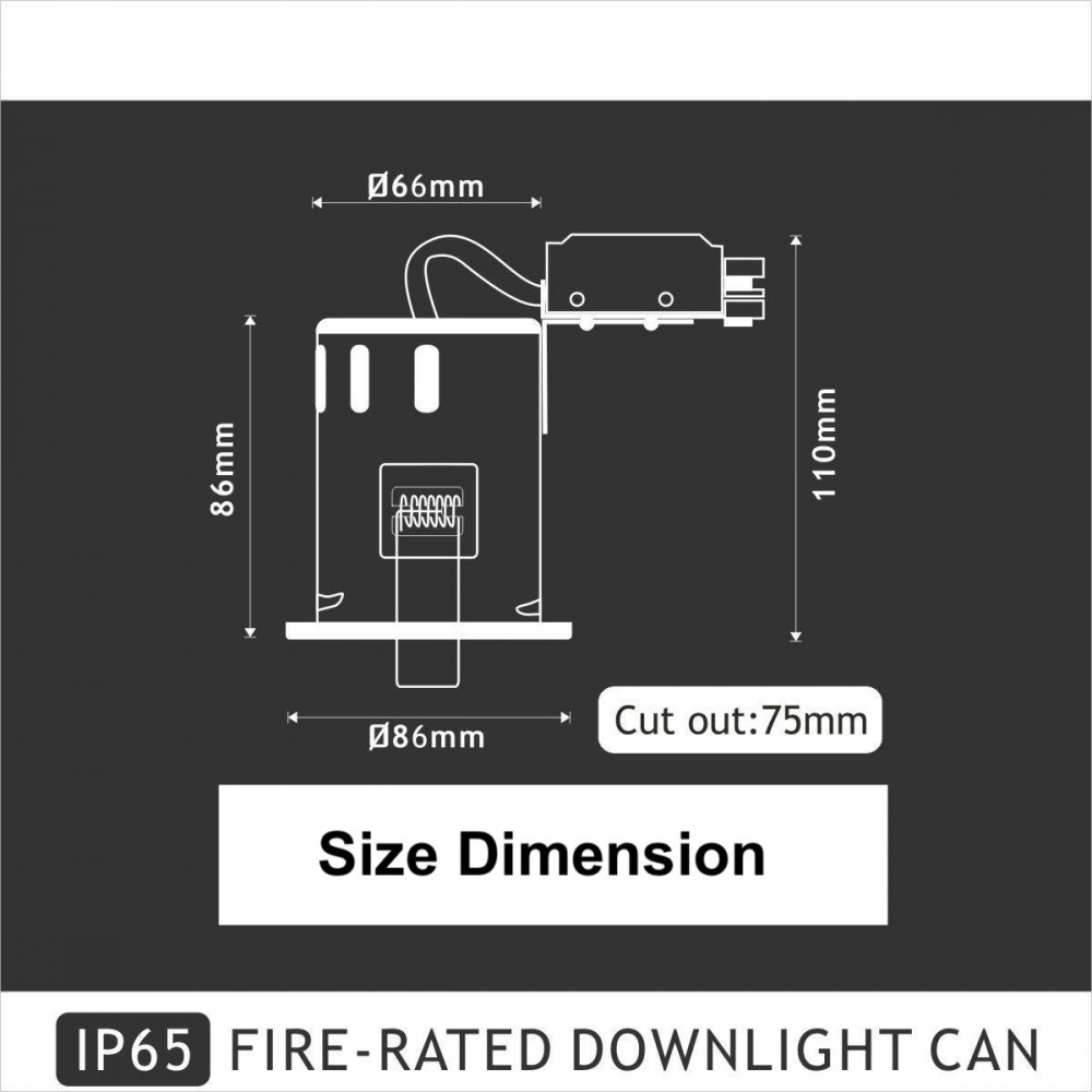IP65 Fire Rated GU10 Downlight Spotlight - Satin