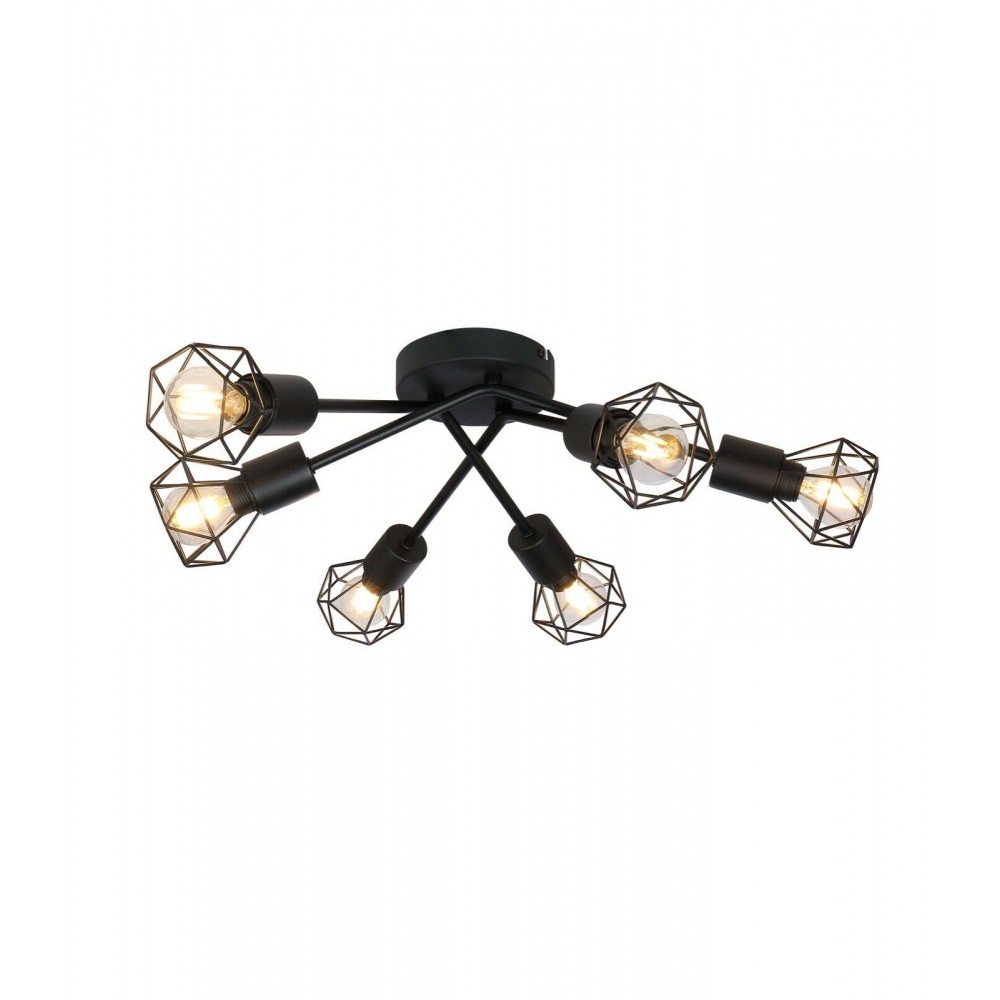 6-Light LED Ceiling Spotlight Kitchen Bedroom Retro Cage ...